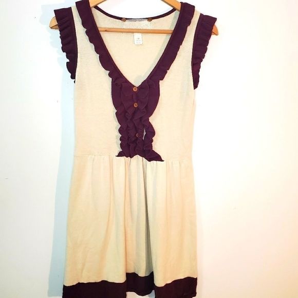Nick & Mo | Dresses | Nick Mo Cream And Purple Lnit Dress | Poshmark